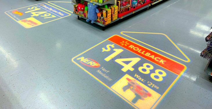 Walmart is testing LED-projected floor ads in Bentonville Store ...